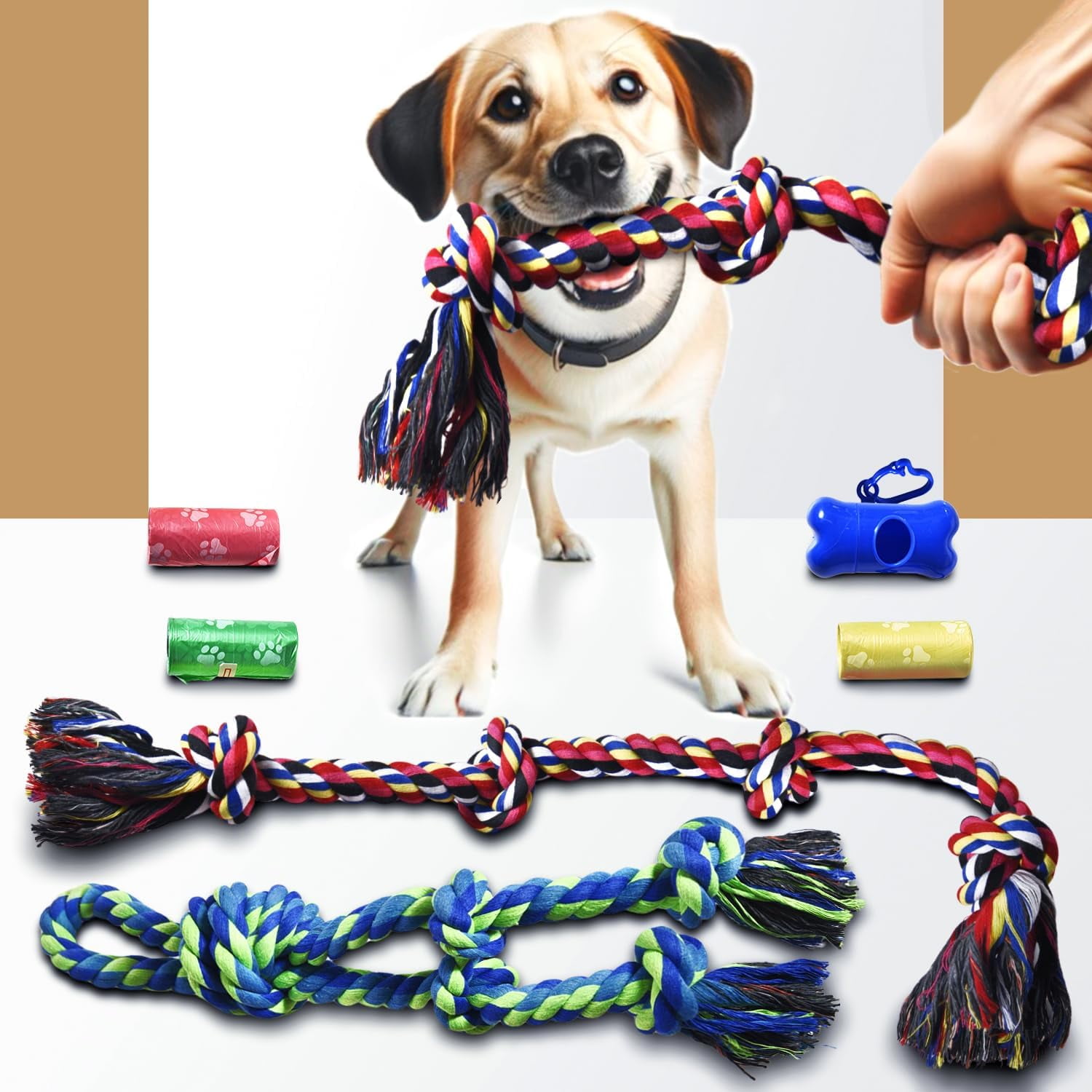 Stride Tough Dog Toys for Large Dogs, Set of 2, Nearly Indestructible ...