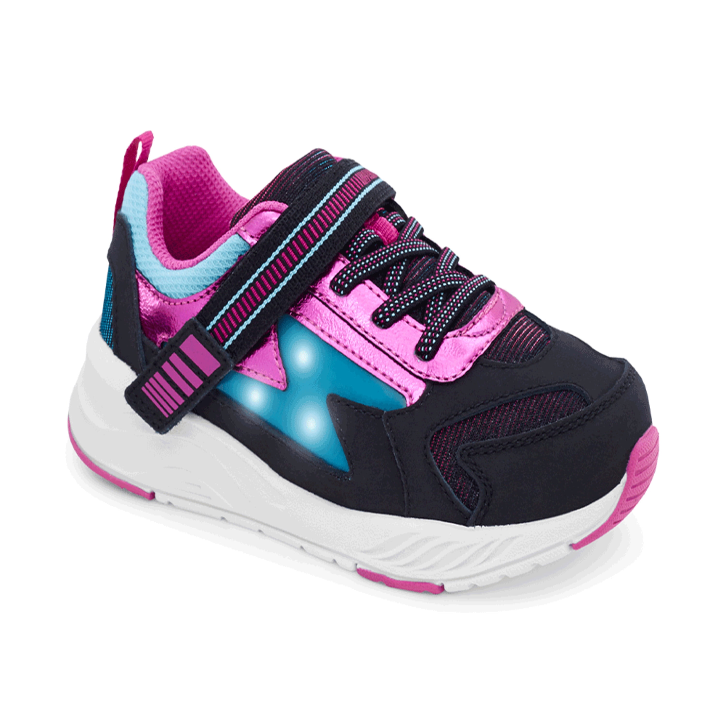 Stride Rite Zips Cosmic Kid's Light-Up Extra Wide Adaptable Sneaker ...