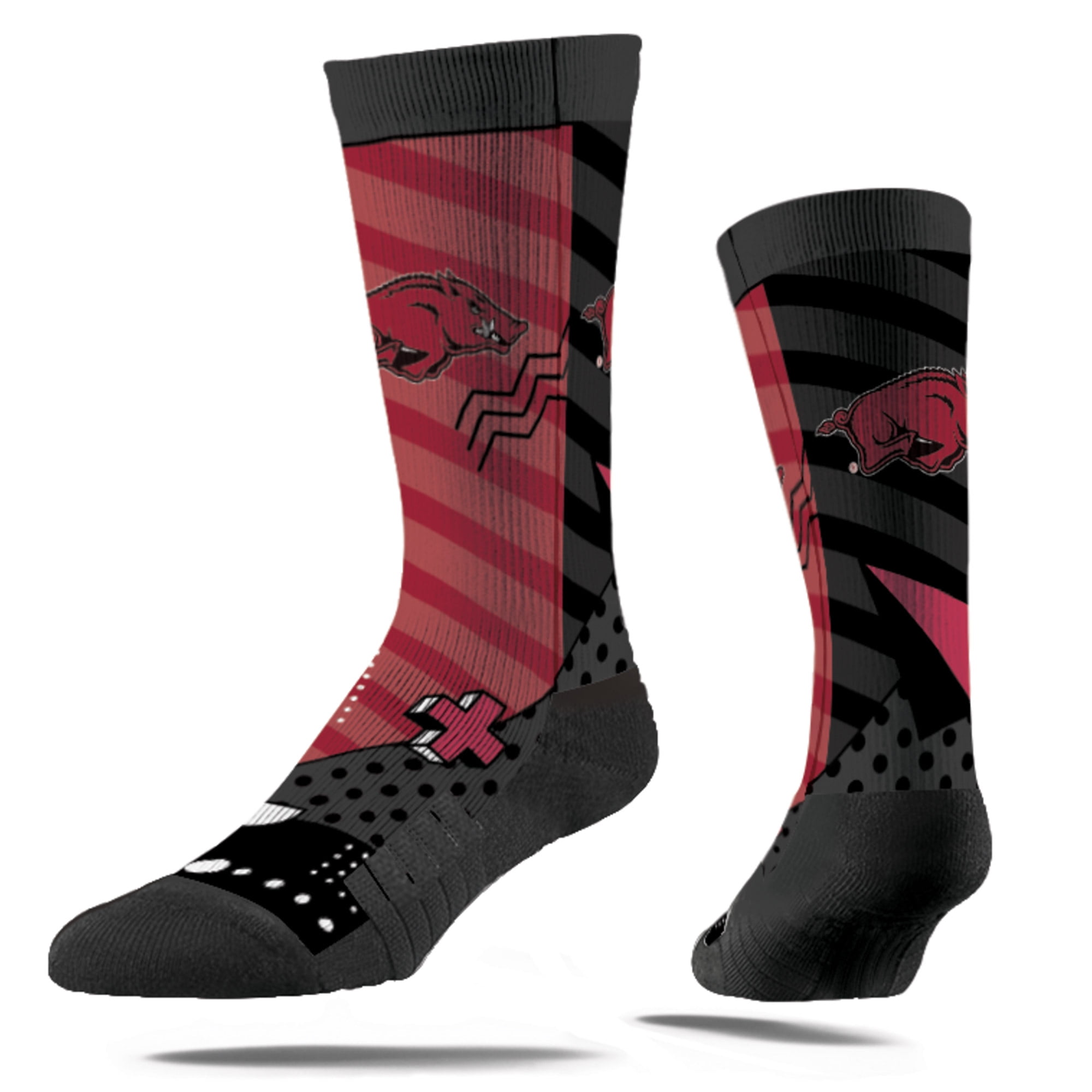 Strideline Arkansas Razorbacks Geo Block Crew Socks - Walmart.com