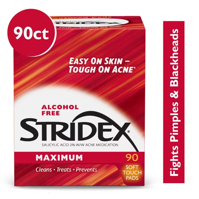 Stridex Medicated Acne Pads Maximum Strength Cleans Treats Prevents ...