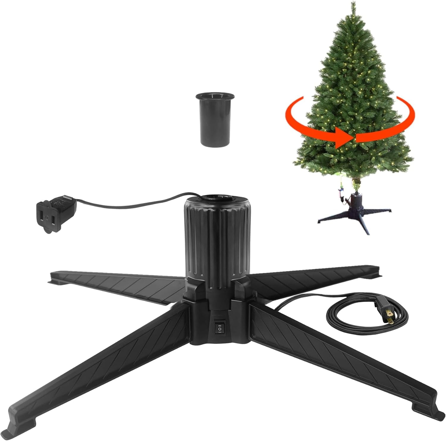 Stright 360-Degree Rotating Christmas Tree Stand, Adjustable Revolving ...