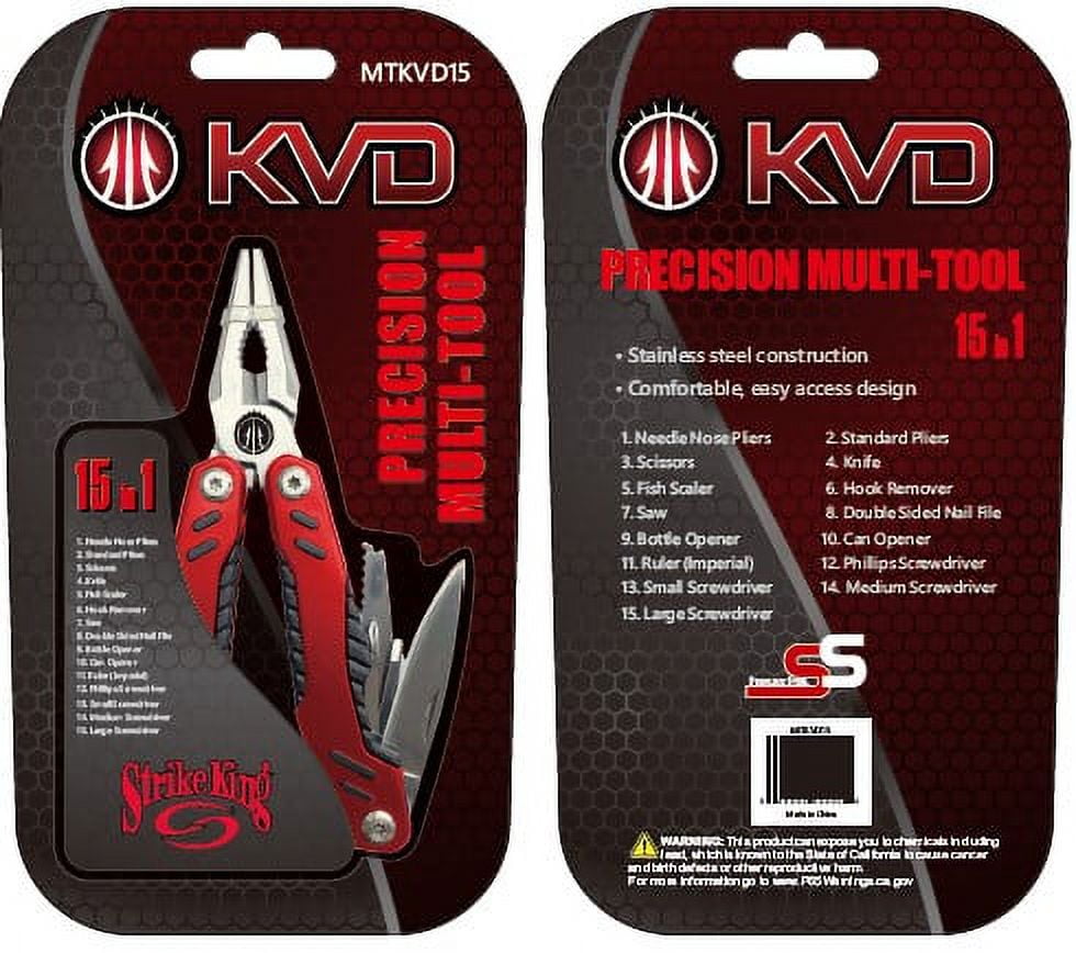 Strike King KVD Precision Multi-Tools 15 Piece Pack with Pliers Knife ...