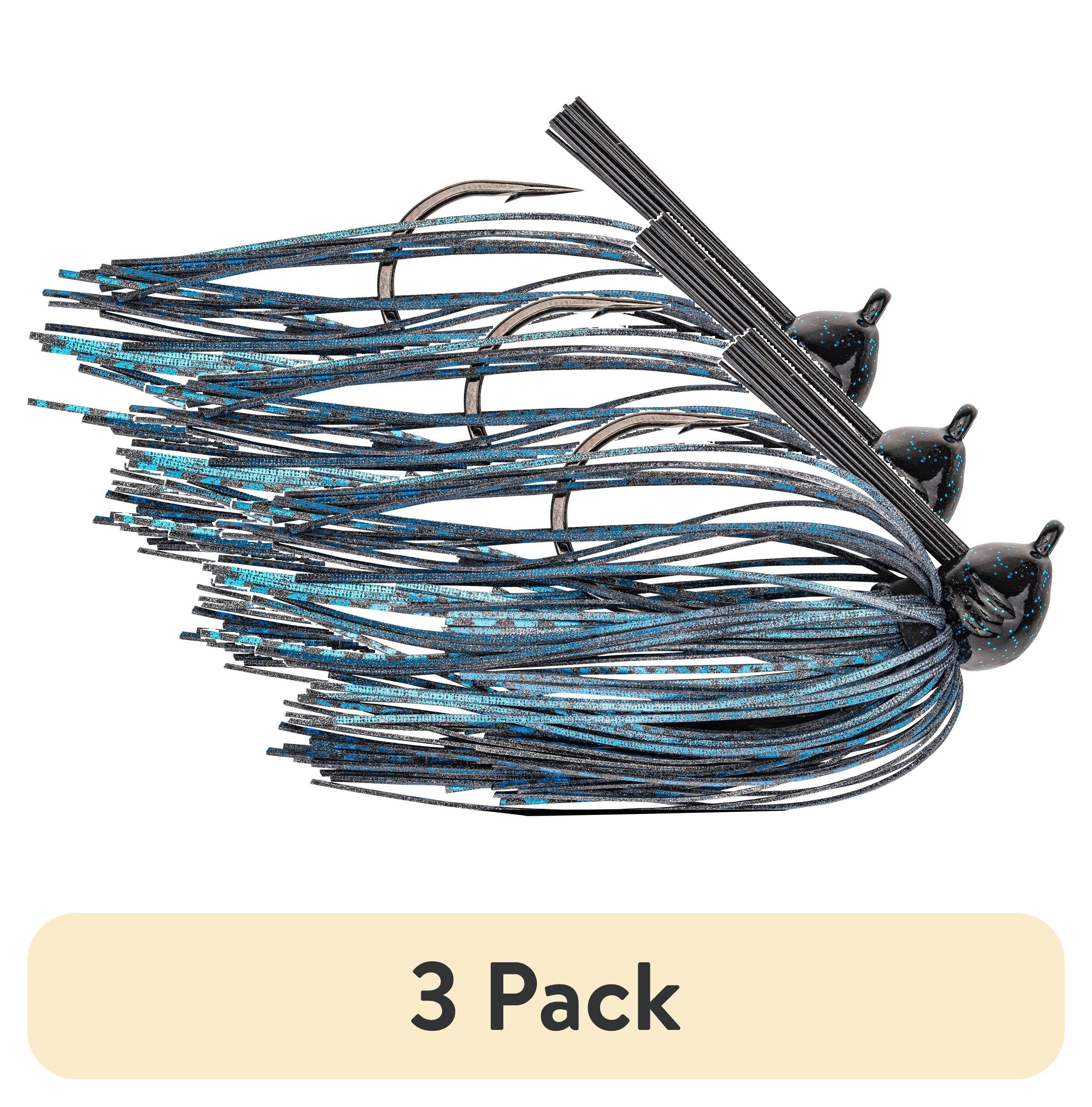 (3 pack) Strike King Premier Pro-Model Jig 3/8oz Rage Craw Black Blue ...