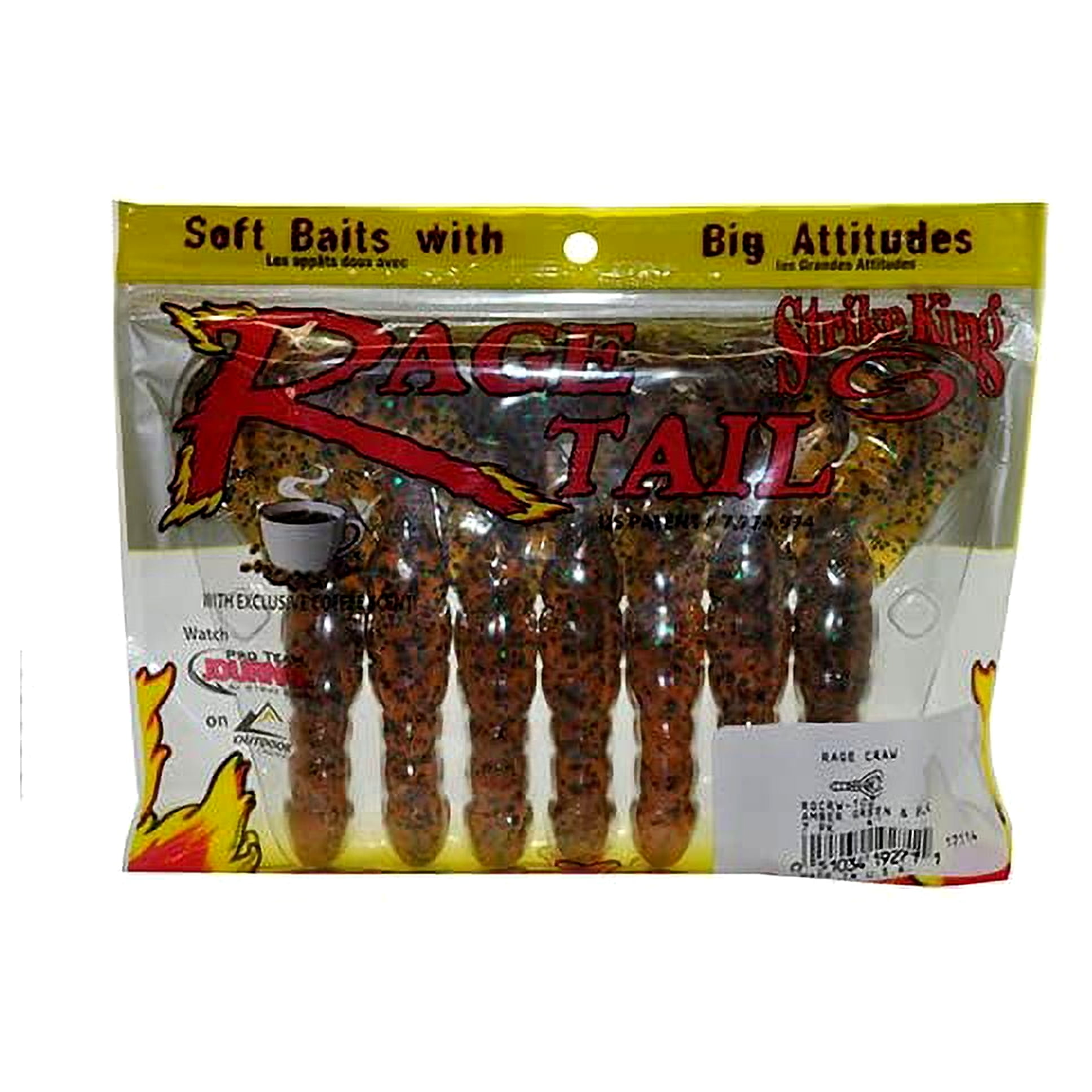 Strike King Rage Tail Craw 4" Fishing Lures for Bass, 7 Count - Walmart.com