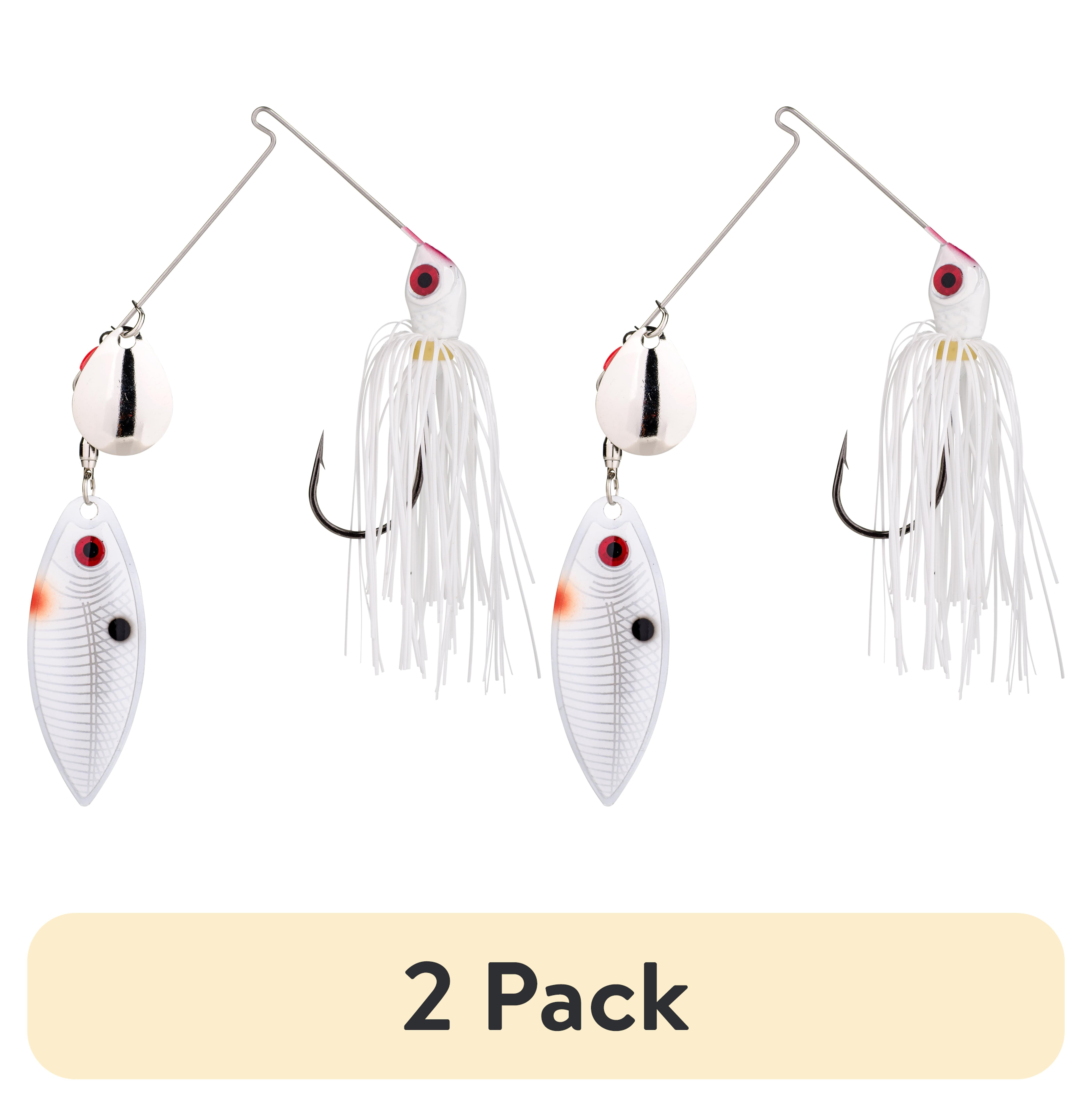 (2 pack) Strike King Red Eye 3/8 oz Spinnerbait Lure White - Walmart.com