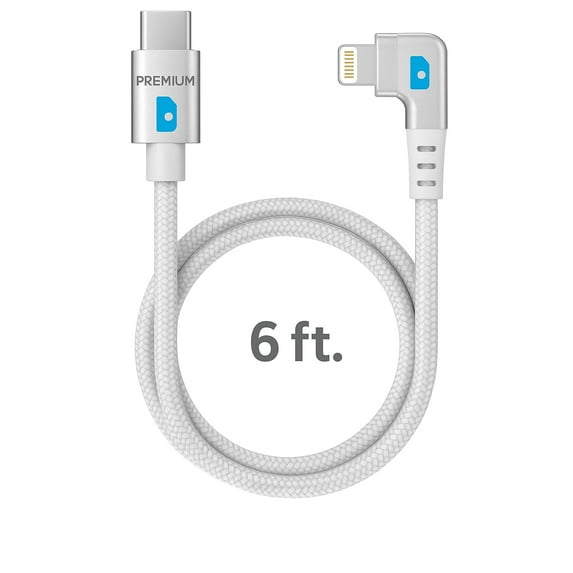 Strikeline RA Premium 6-ft USB-C to Right-Angle MFi Certified Charge ...