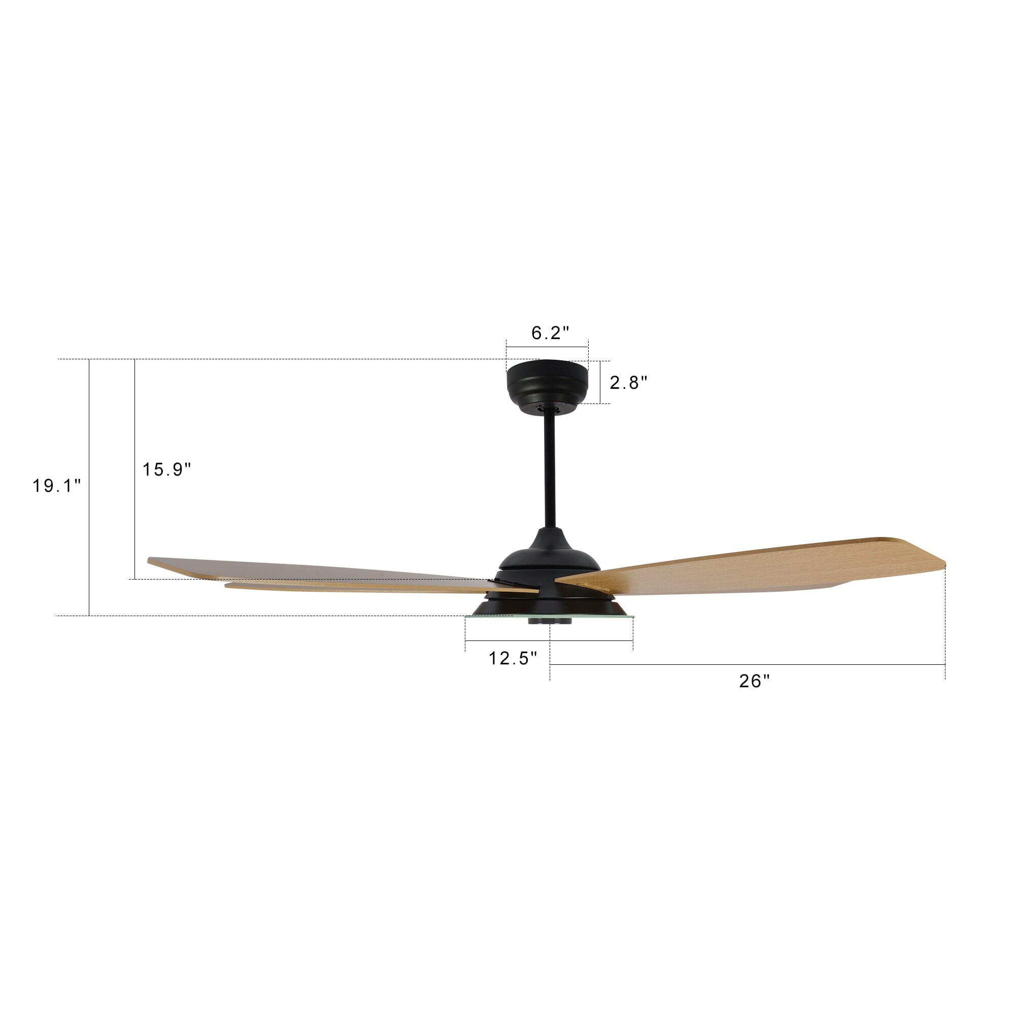 CARRO Harley 52-inch Indoor/Outdoor Smart Ceiling Fan, Dimmable LED ...