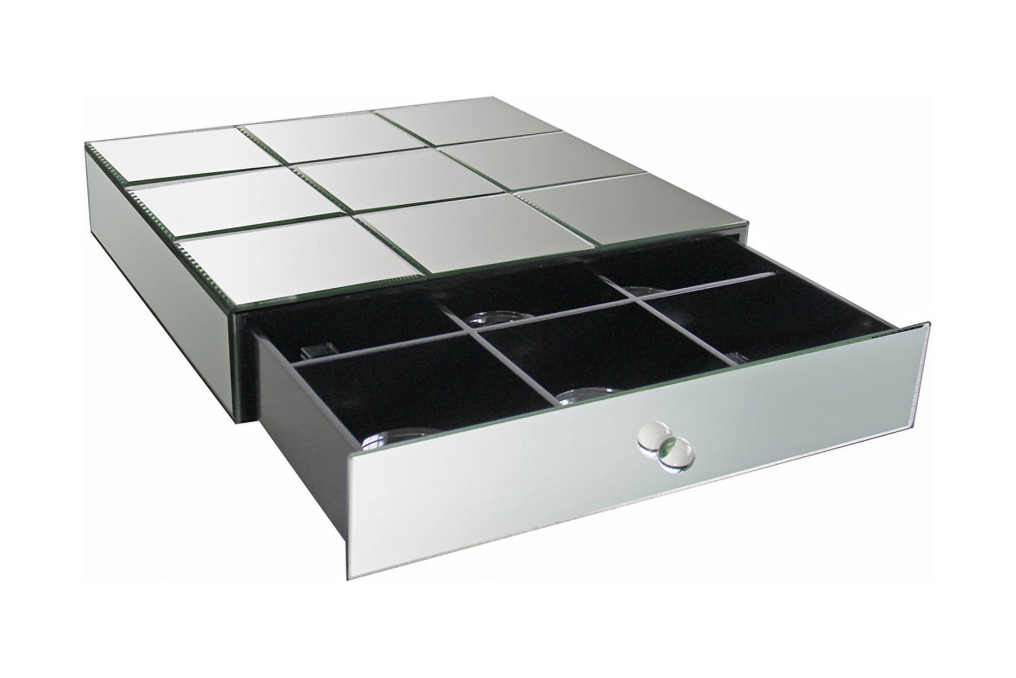 Striking Decorative Wood And Mirror Storage Box, Silver - Walmart.com