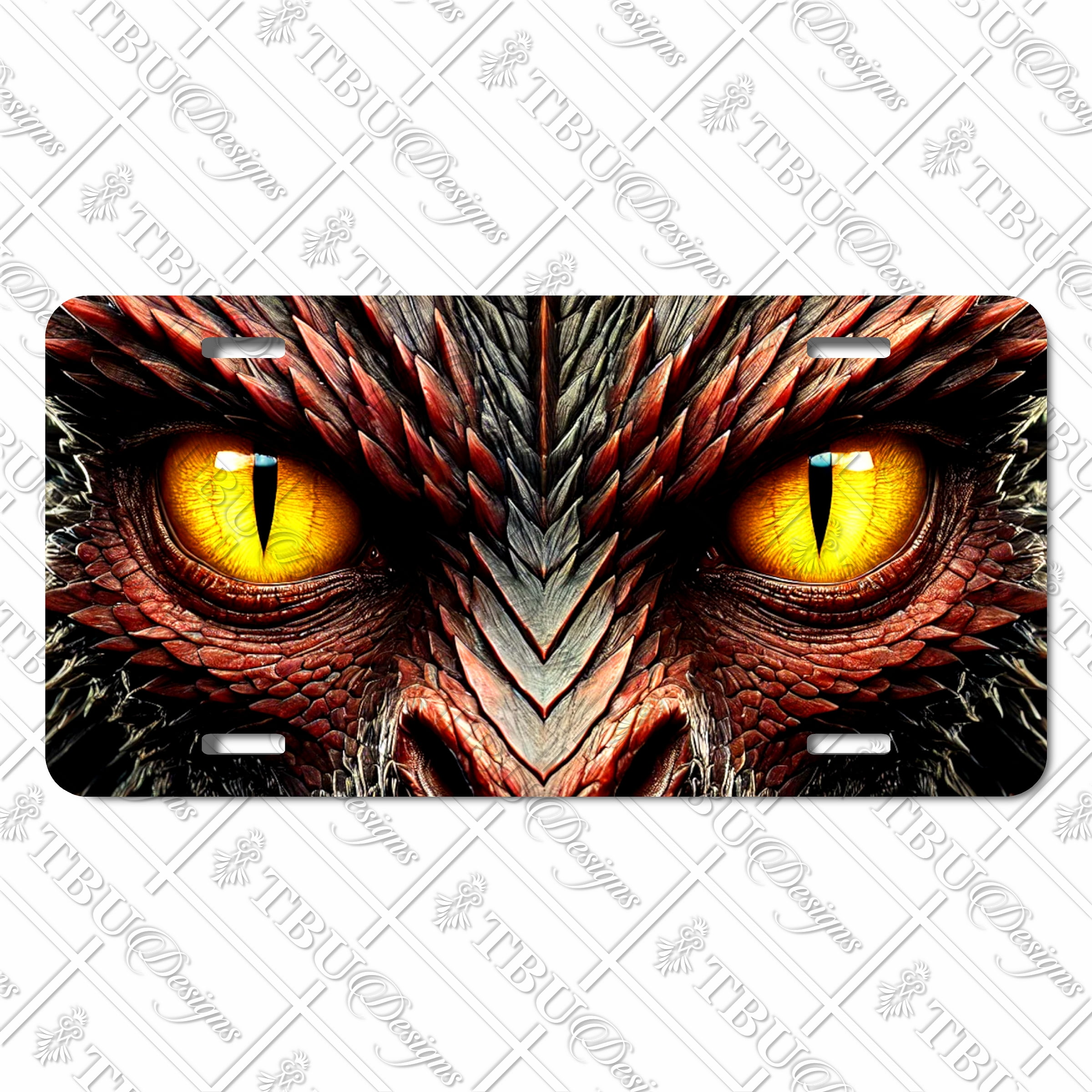 Striking Dragon Eyes Aluminum License Plate – Bold Sublimation Print ...