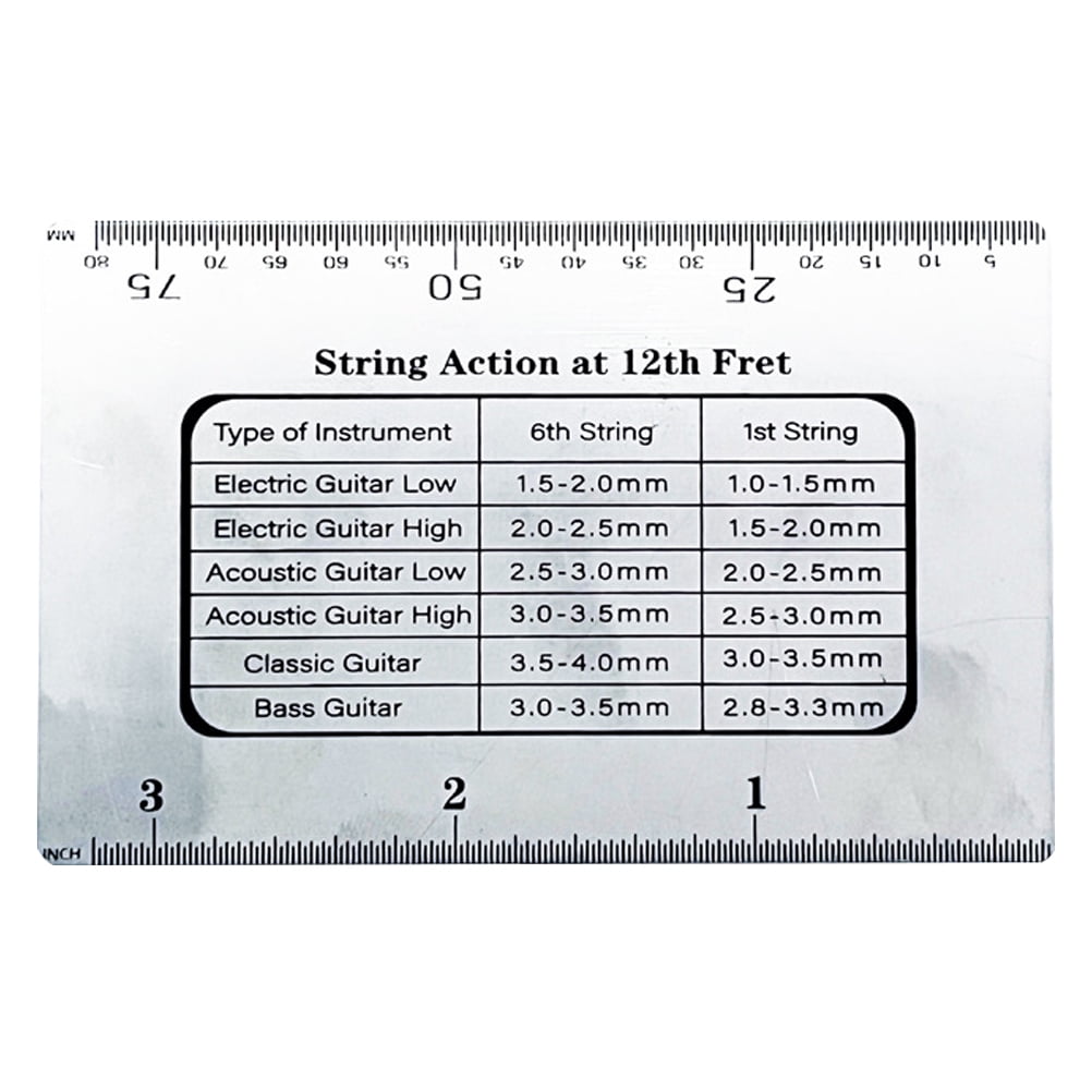 String Action Gauge Ruler Metal Guitar Electric Bass String Measuring ... String Action Gauge Ruler Metal Guitar Electric Bass String Measuring ...