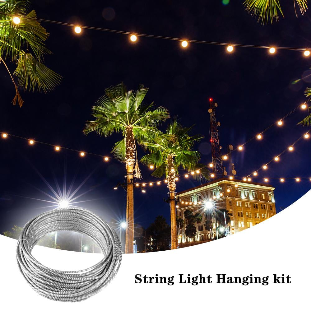 String Light Hanging Kit Stainless Steel Steel Wire Rope Heavy Duty ...