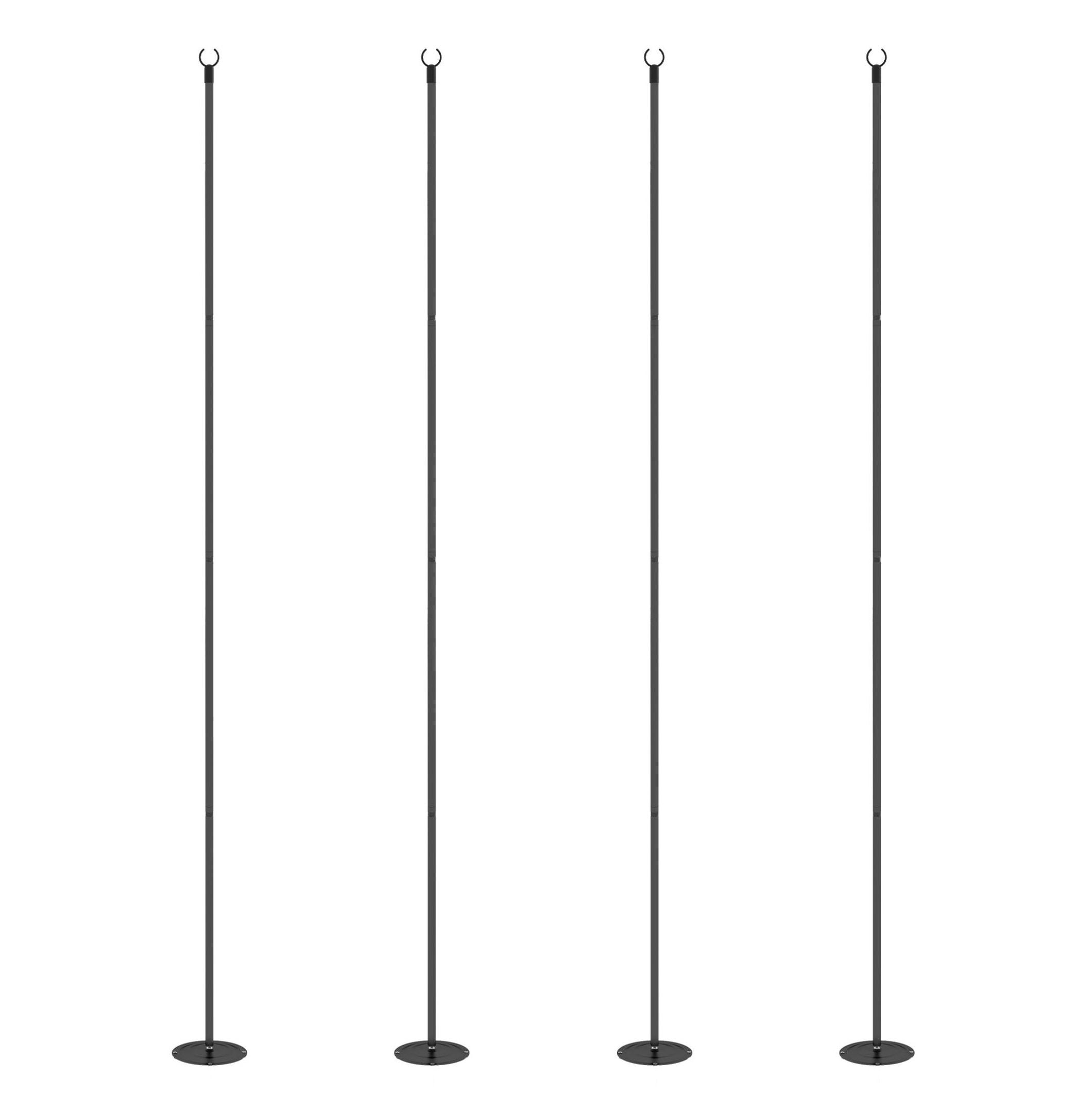 String Light Poles Outdoor 10FT, 4 Pack Steel Stand for Patio Deck ...