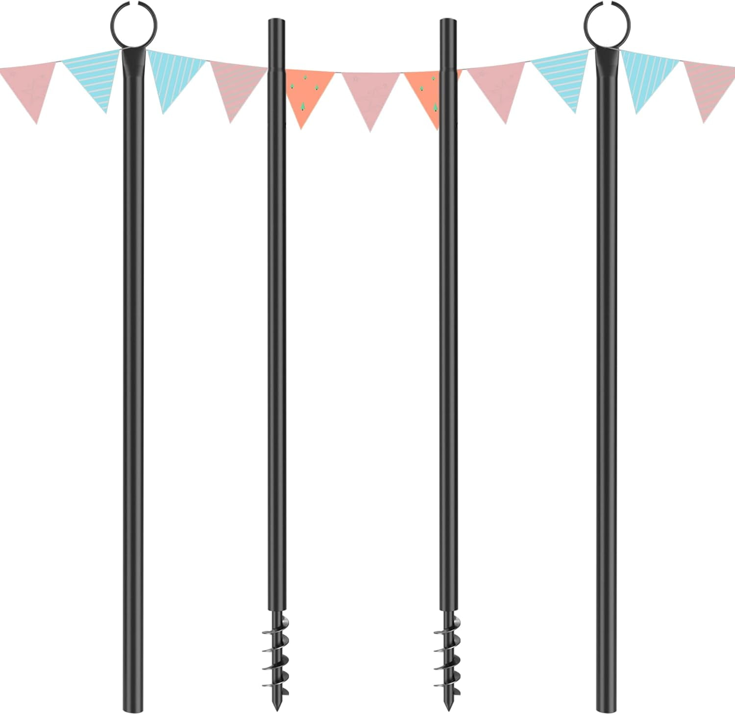 String Light Poles for Outdoor 2 Pack,10 Ft Outside String Light Pole ...