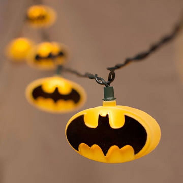 String Lights 10 Batman Logo Outdoor Green Wire 11 ft. Plug In Yellow ...