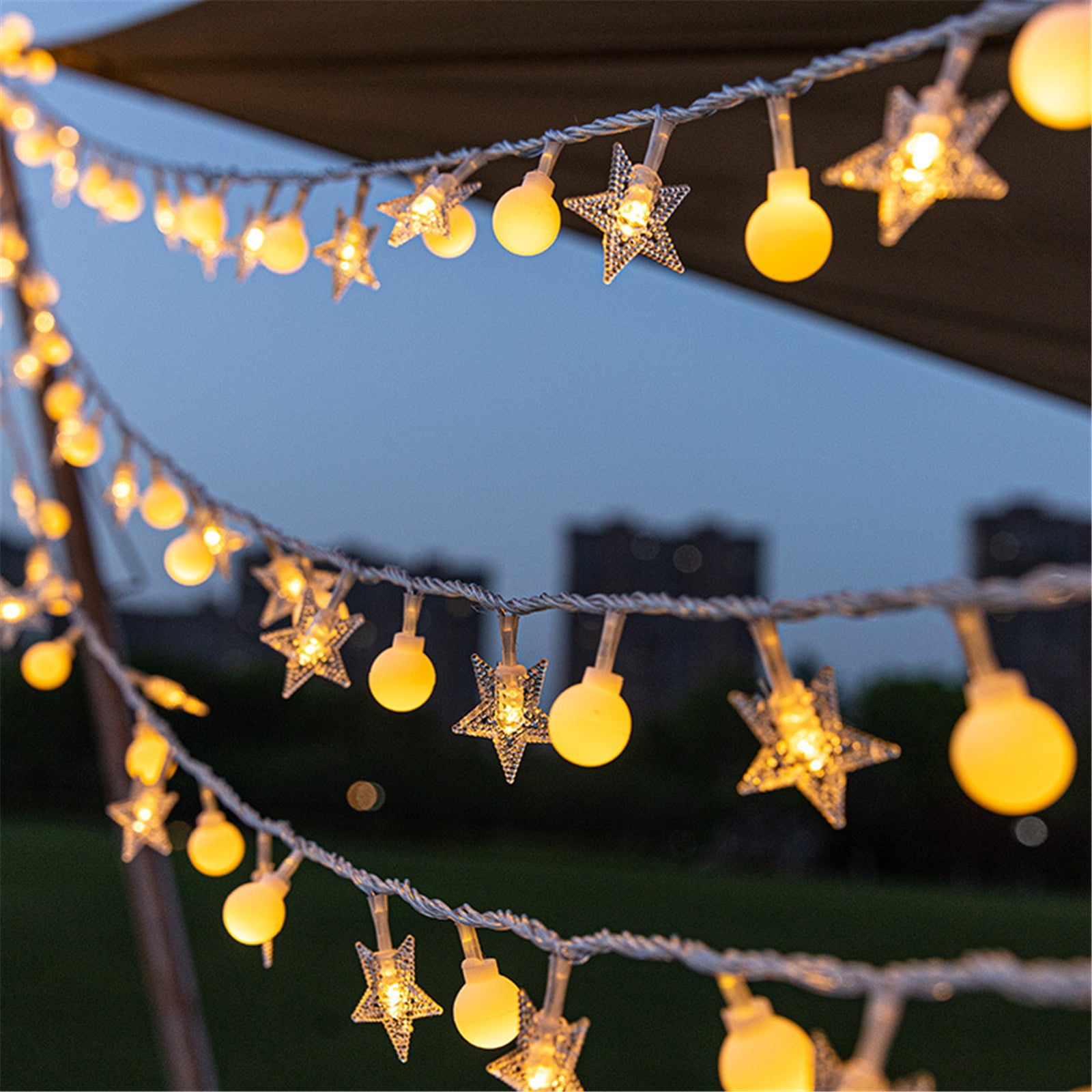 String Lights - Crystal Globe Fairy Lights for Patio Yard Porch Garden ...