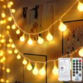 Globe String Lights Mains Powered,65ft 200 LED Fairy Lights Plug in ...