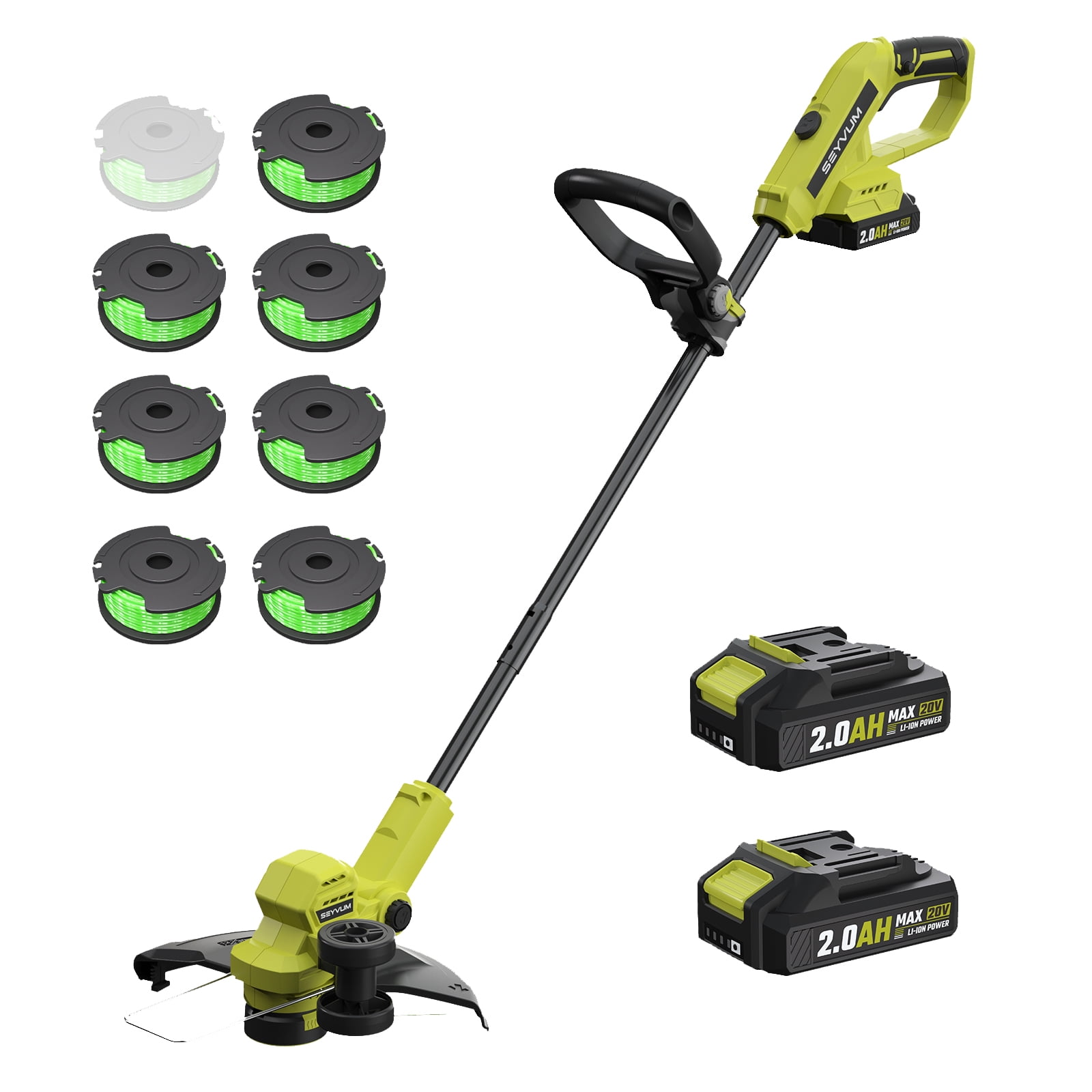 String Trimmer, 12-inch Cordless Grass Trimmer with Auto Line Feed, 2 X ...
