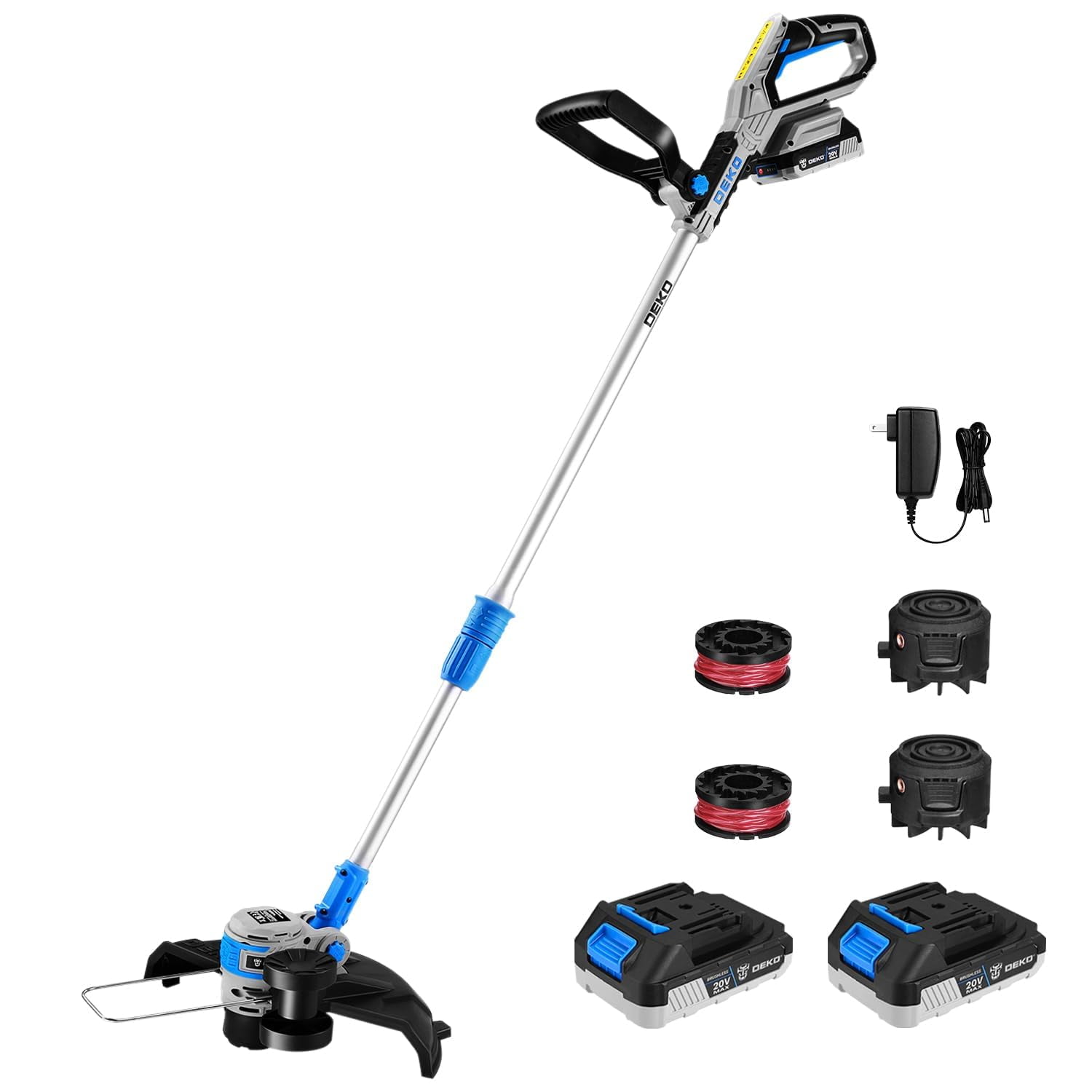 String Trimmer Cordless Battery Powered：20V Brushless Electric Weed ...
