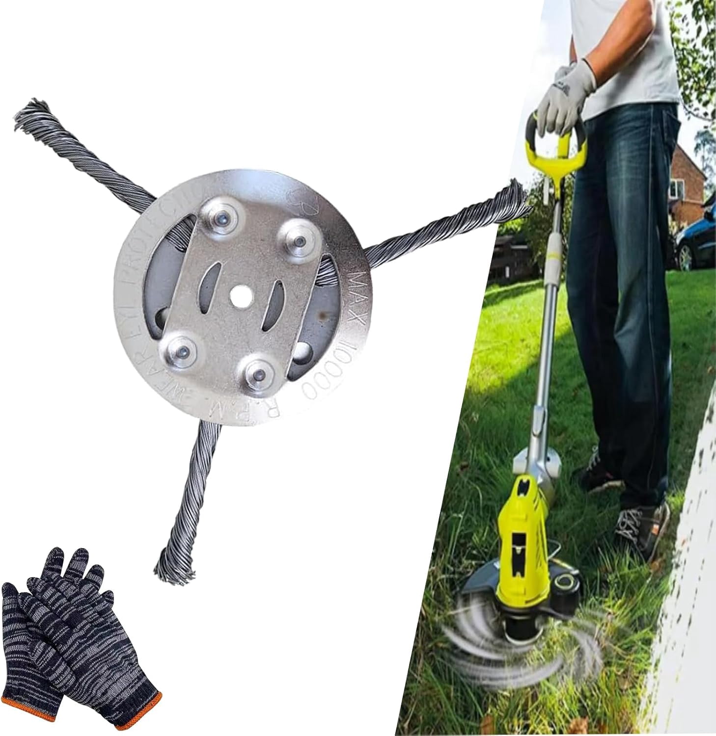 String Trimmer Replacement Head, 6 Inch Universal Steel Wire Trimmer ...