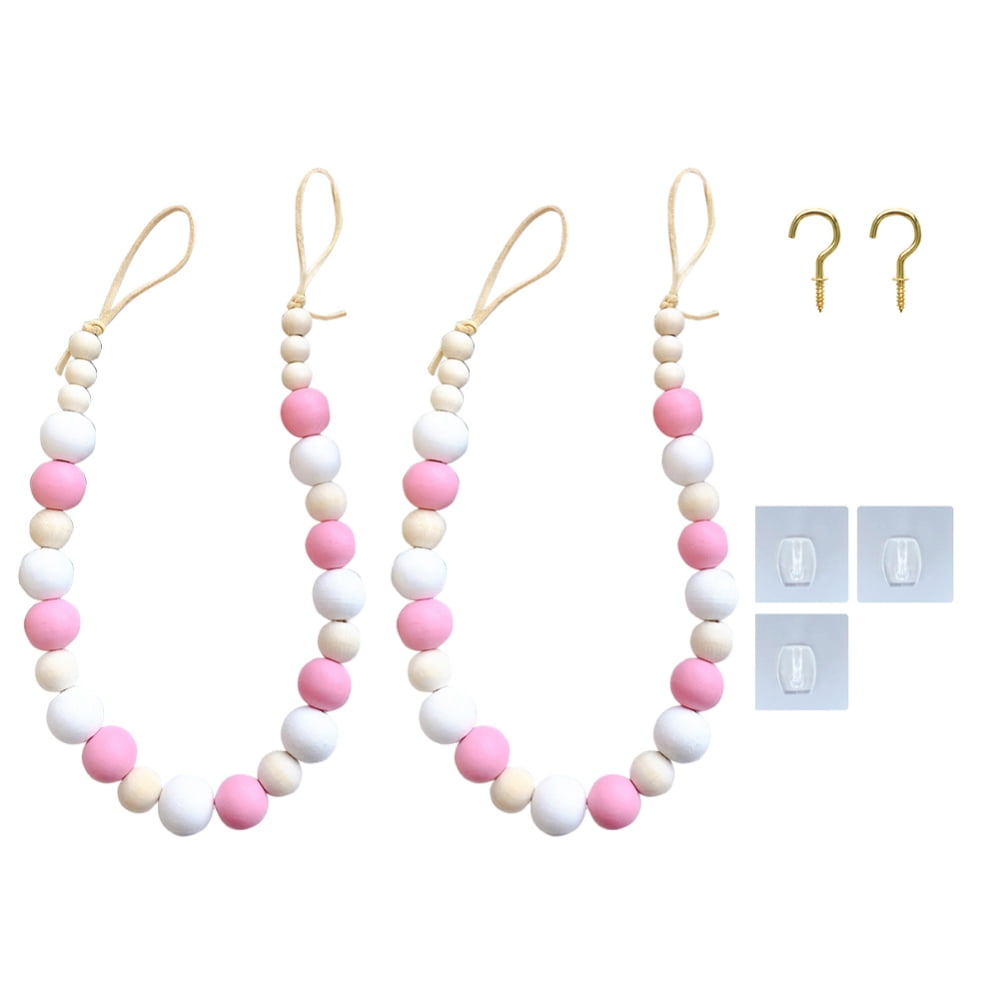 String Wooden Bead Curtain Tie (2 Pack),Window Drapery Tiebacks Indoor ...