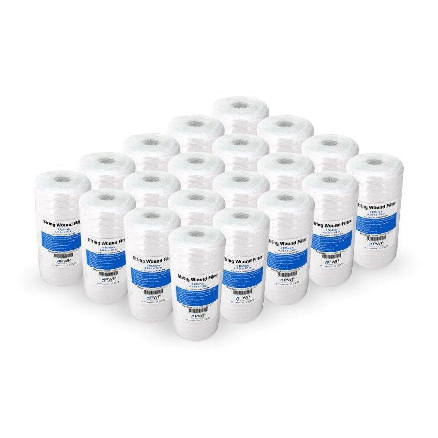 String Wound Sediment Water Filter Cartridges 4.5x10" 1 Micron 20 Pack - Walmart.com