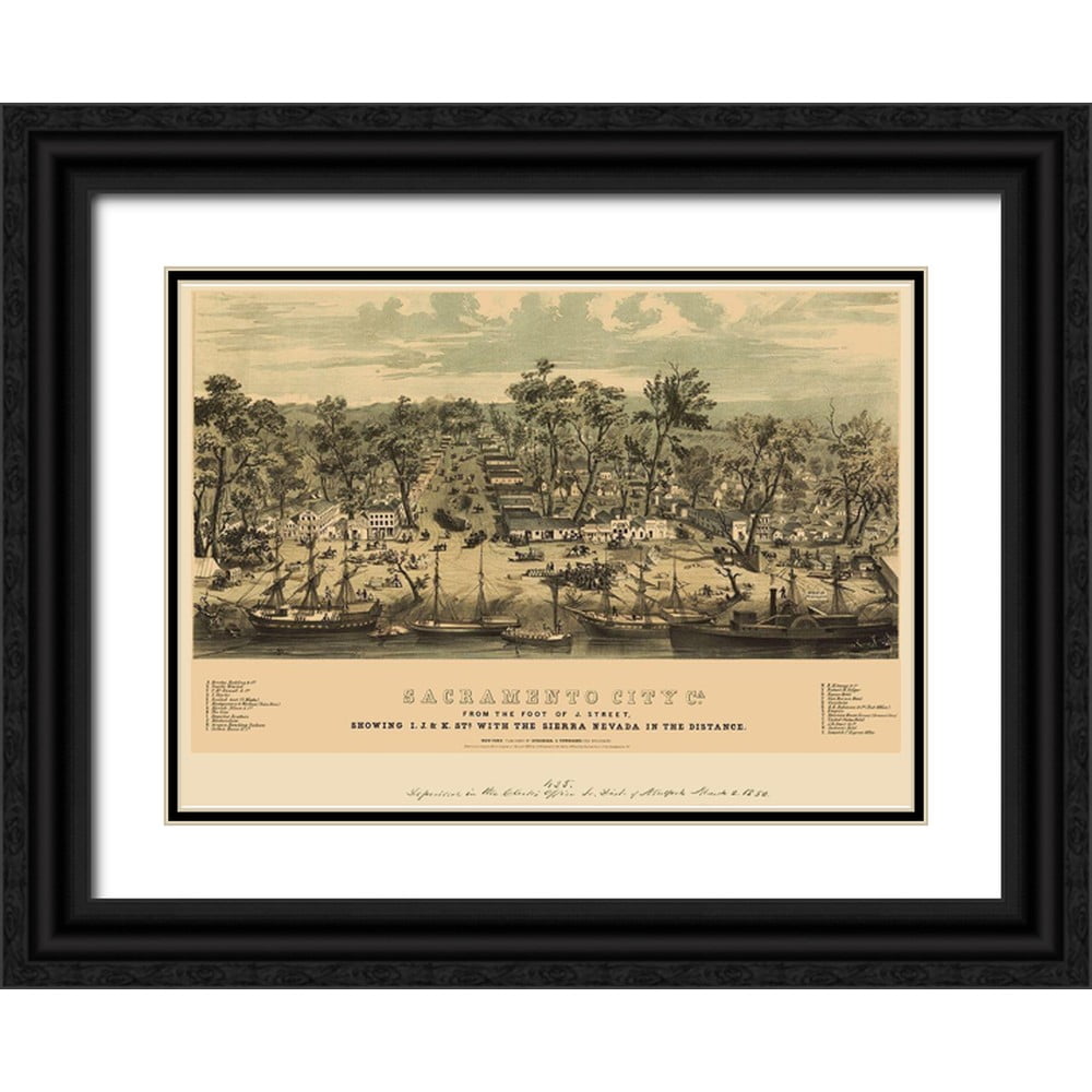 Stringer 14x11 Black Ornate Wood Framed with Double Matting Museum Art ...