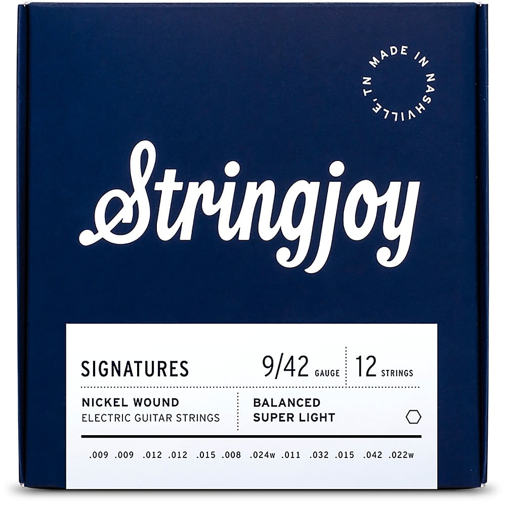 Stringjoy Signatures 12 String Nickel Wound Electric Guitar Strings 9 ...