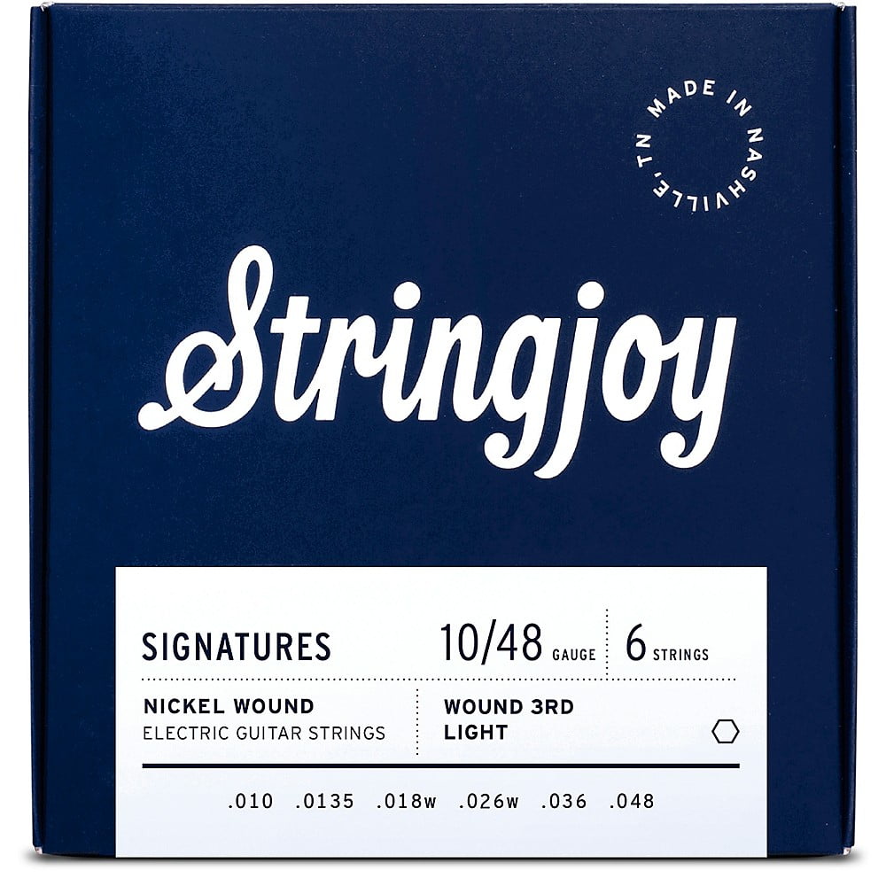 Stringjoy Signatures 6 String Nickel Wound Electric Guitar Strings 10 - 48 (Wound 3rd) - Walmart.com