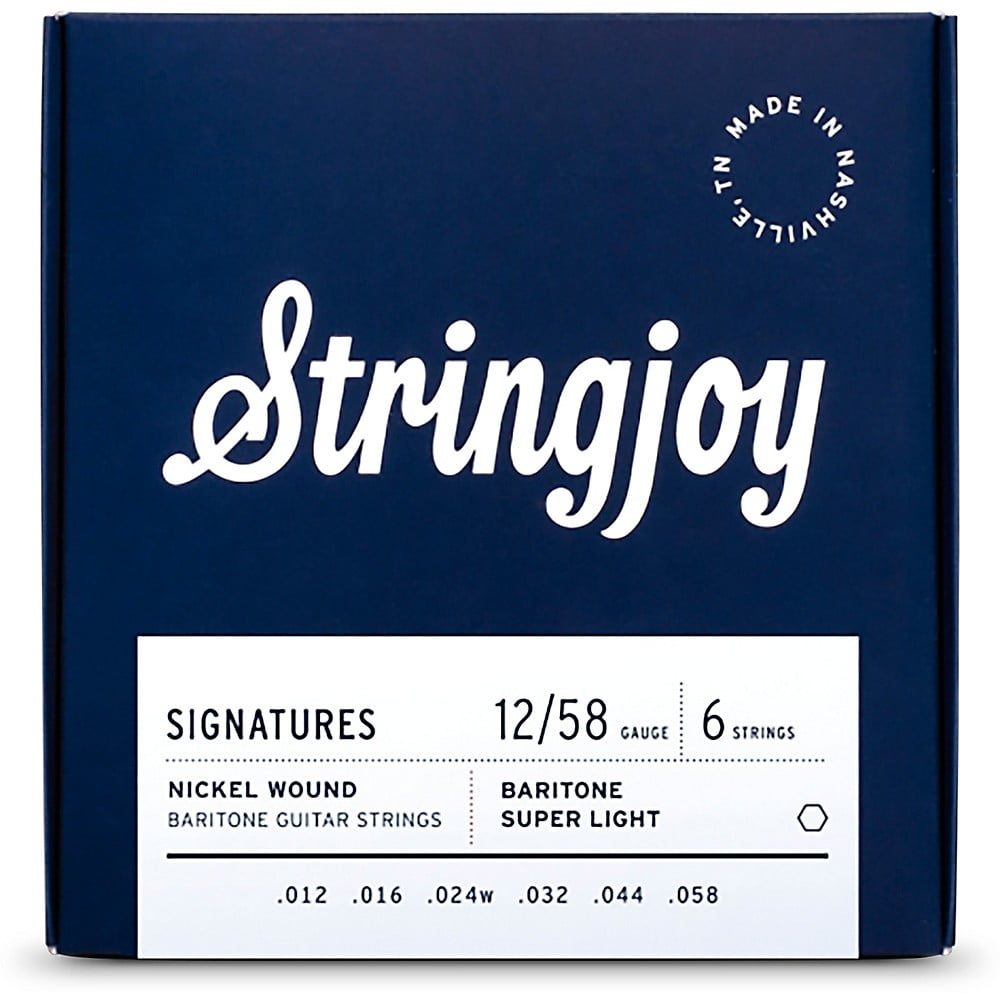 Stringjoy Signatures Baritone Nickel Wound Electric Guitar Strings 12 ...