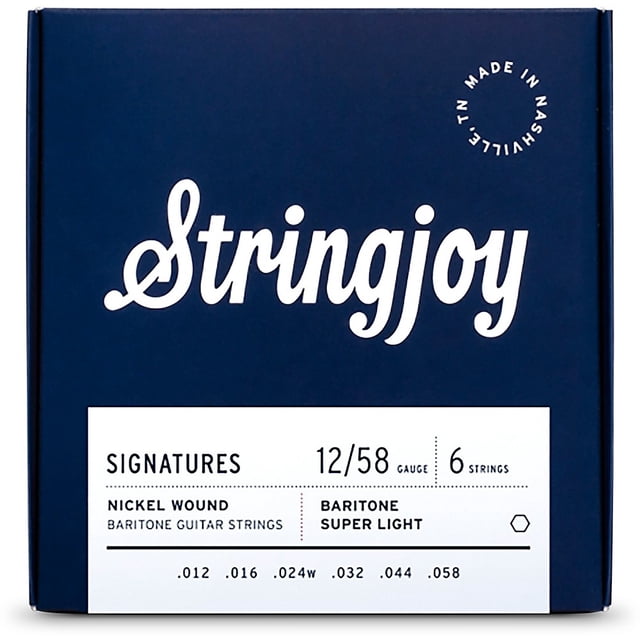Stringjoy Signatures Baritone Nickel Wound Electric Guitar Strings 12 ...