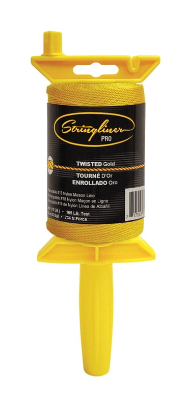Stringliner 25400 Twisted Mason Line Reel, Gold - Walmart Business Supplies