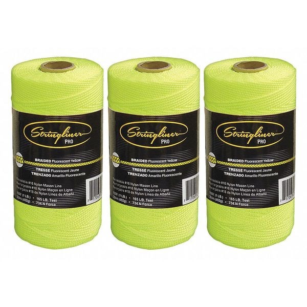 Stringliner Mason'sLine,FluorYellow,Nylon,1,000',PK3 35765 - Walmart.com