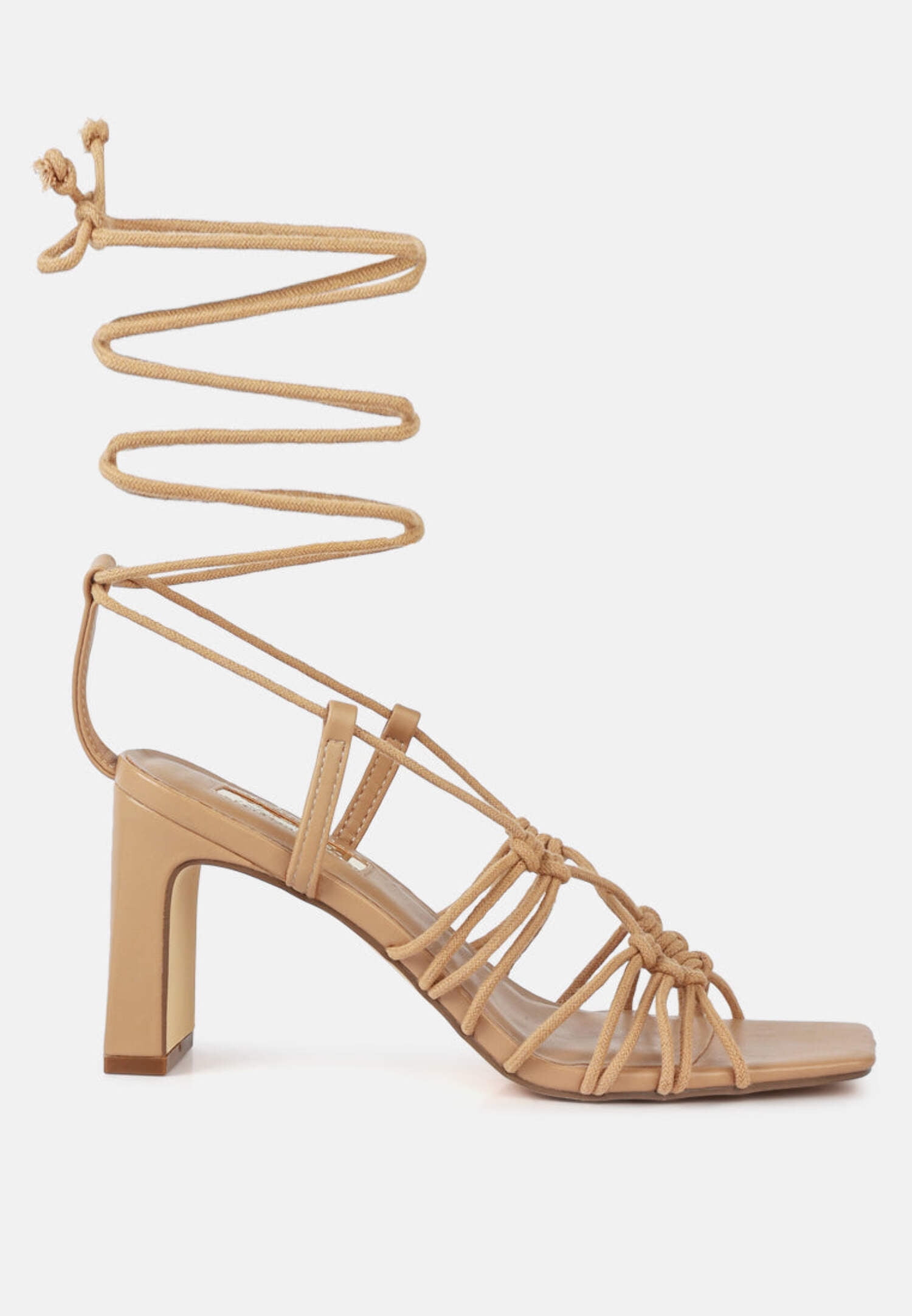 Strings Attach Lace Up Italian Block Heel Sandals - Walmart.com