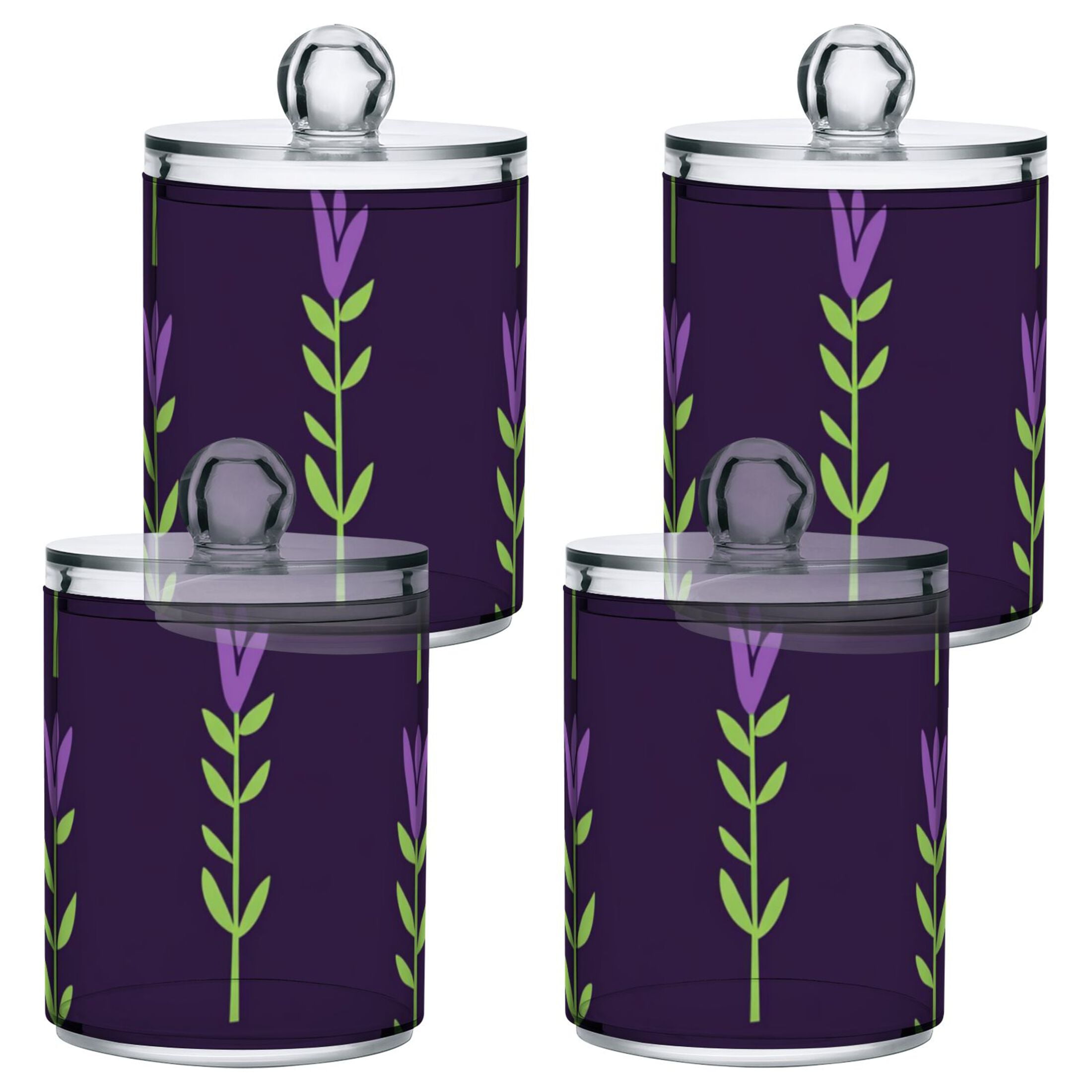 Strings Of Lavander Translucent Plastic Cans Storage Canisters with Lid ...