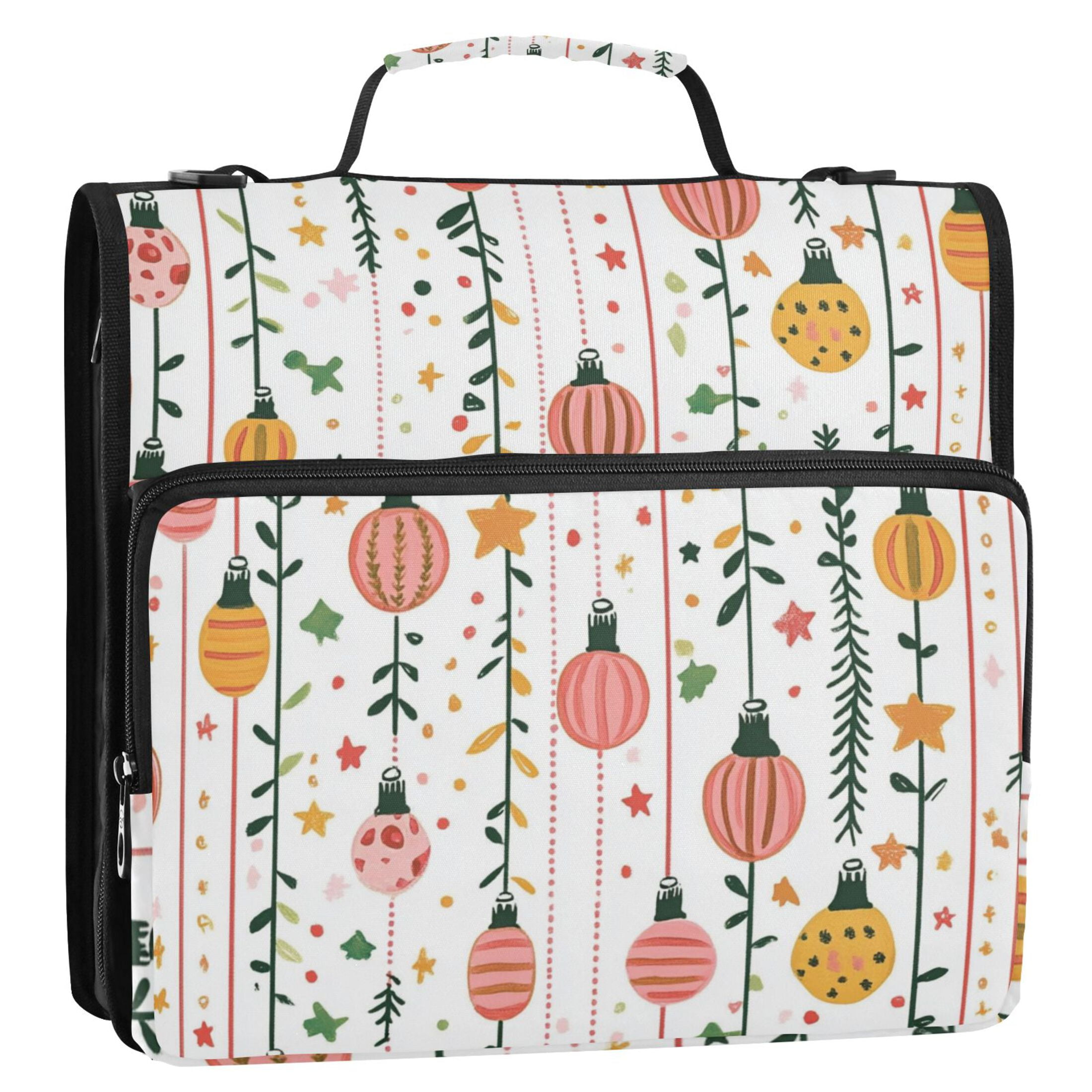 Strings Of Lights Leaves Stars Binder Bag with Shoulder Strap 3 Ring ...