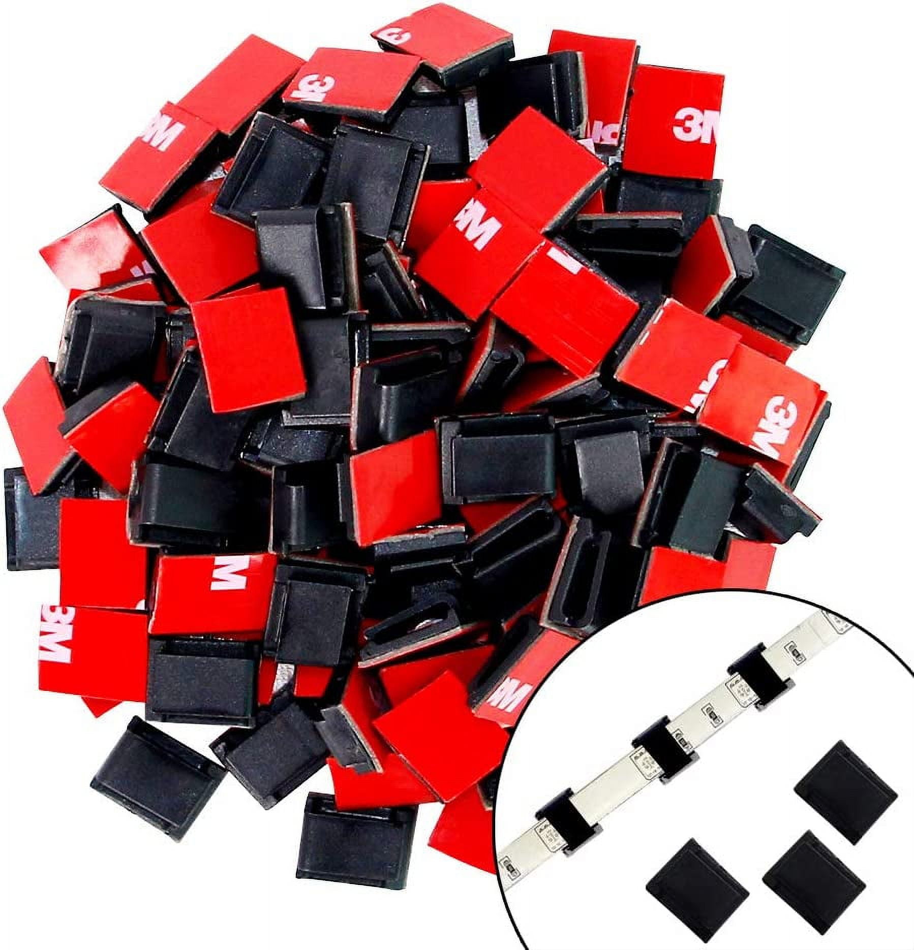 Strip Light Mounting Clips, 120pcs 3M Adhesive Cable Organizer Cord ...
