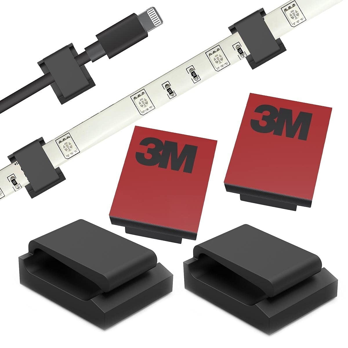 Strip Light Mounting Clips, Self-Adhesive Mounting Bracket 3M Clip ...