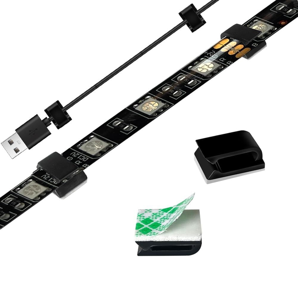 Strip Light Mounting Clips Self-Adhesive Strip Brackets Holder,100Pack ...