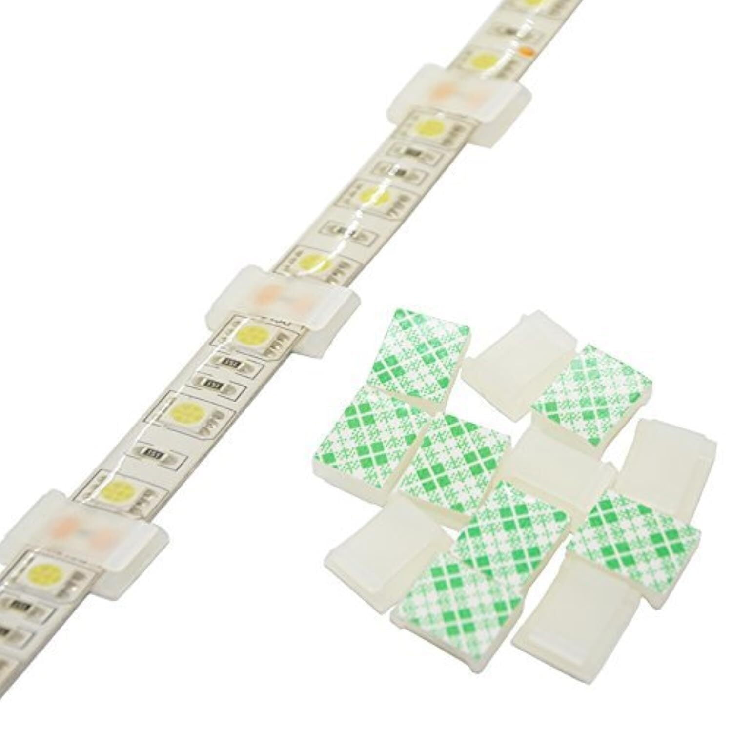 Strip Light Mounting Clips Self-Adhesive Strip Brackets Holder,100Pack ...