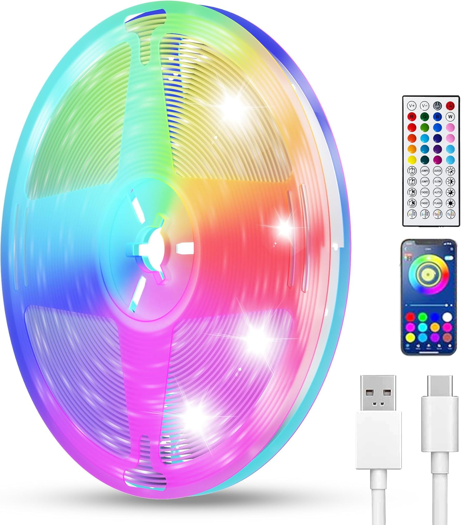 Strip Lights 100FT for App Control Lighting Rome Decor with Remote ...