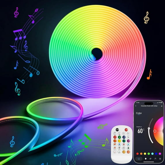 Strip Lights, 16.4Ft Neon Lights for , 12v App Control Music Sync Color ...
