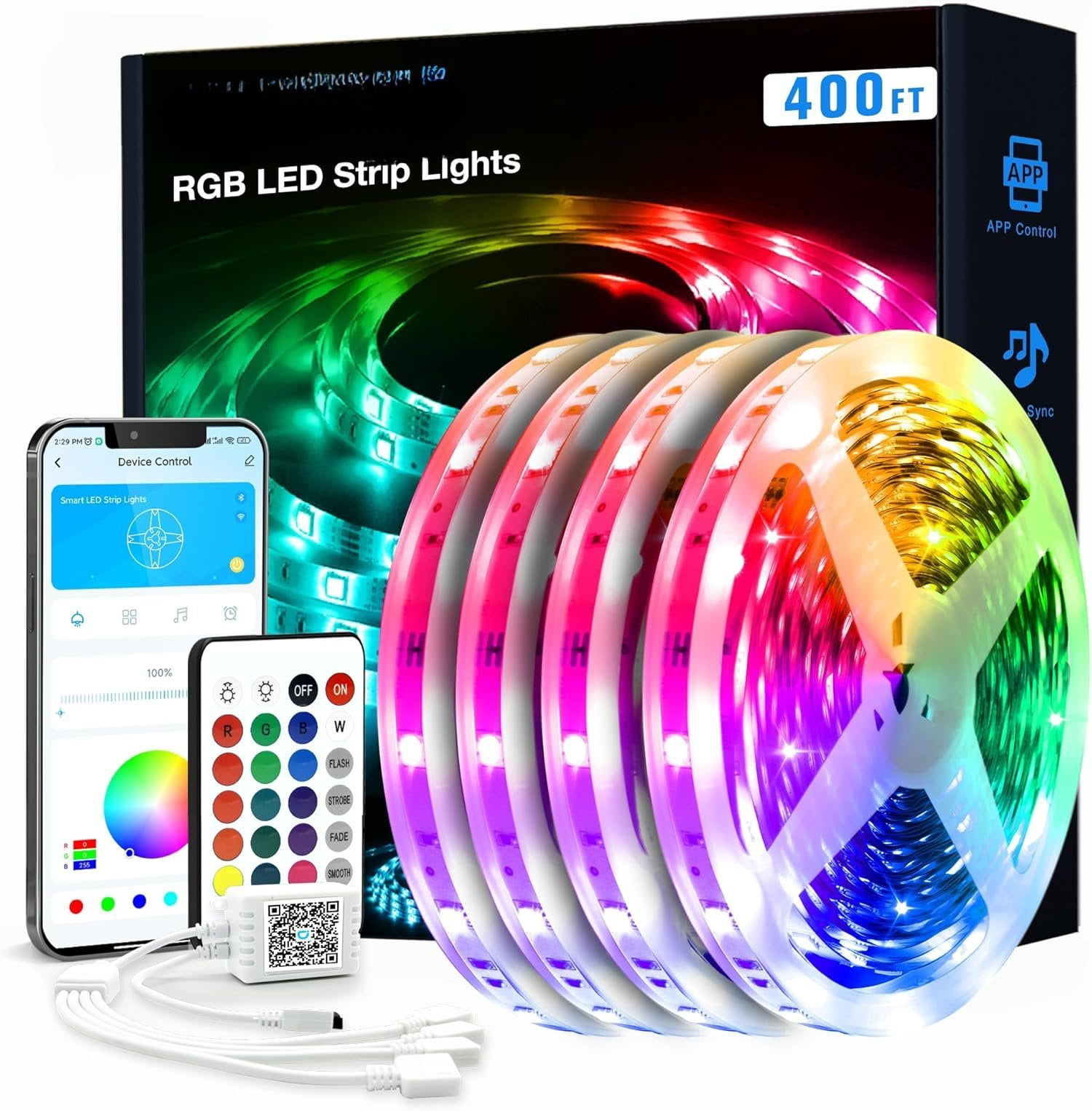 Strip Lights 400 ft, Light with App Remote Control, Lights for , Music ...