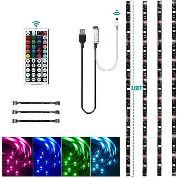 Strip Lights Kit, 4 Pre-Cut 1.64ft/6.56ft Light Strips, Color Changing ...