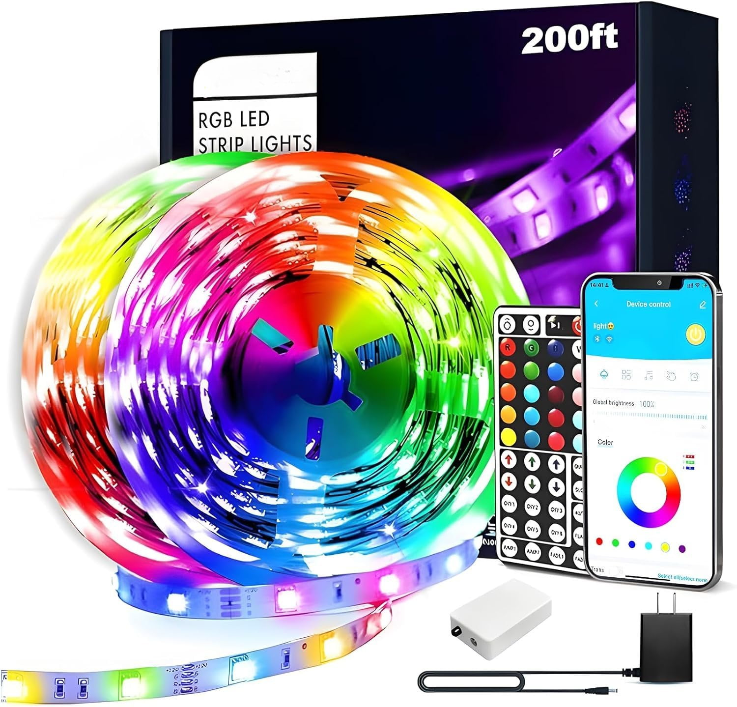 Strip Lights for 200ft, Light Strips with App Control & Music Sync ...