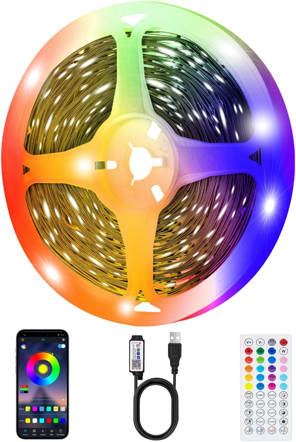 Strip Lights for , 32.8ft Music Sync App & Remote Control, - Strip ...