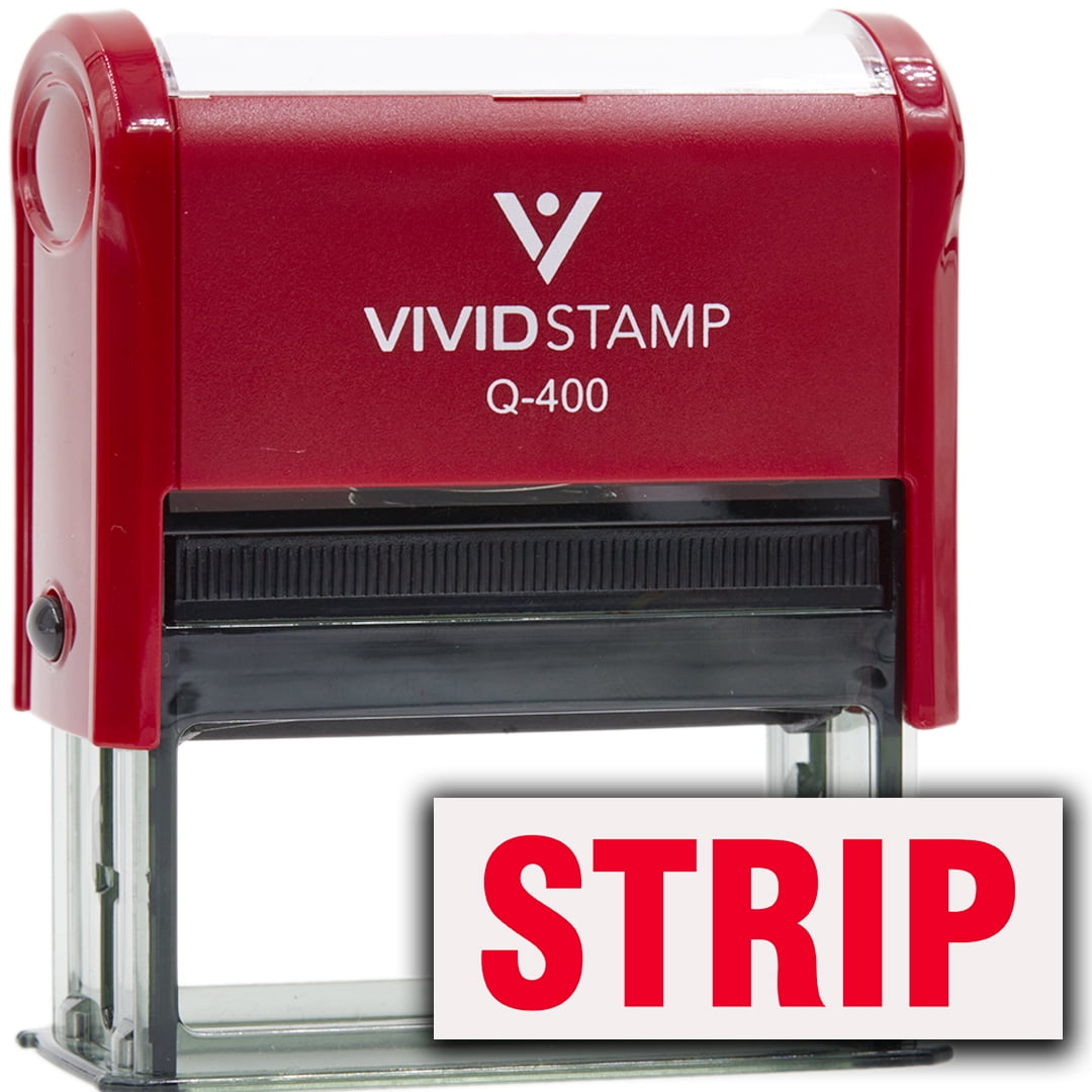 Strip Self-Inking Office Rubber Stamp (Red Ink) - Q-400 - Walmart.com