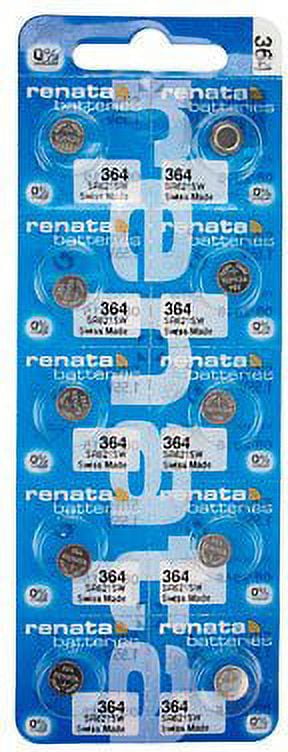 Strip of 10 Genuine Fresh Renata 364 SR621SW Swiss Made Silver 1.55v ...