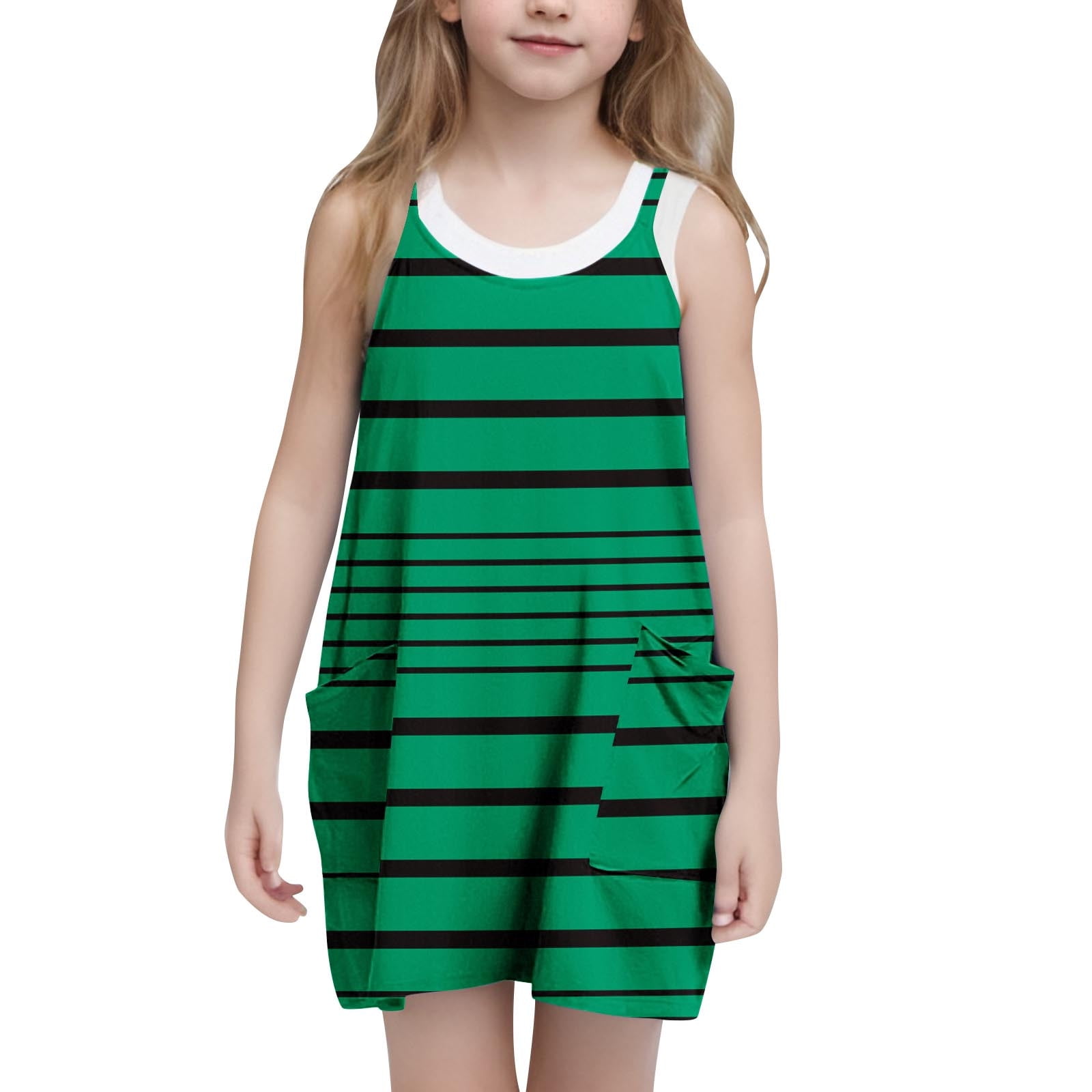 Stripe Dresses for Girls Size 5-14 Spaghetti Strap Sundresses with ...