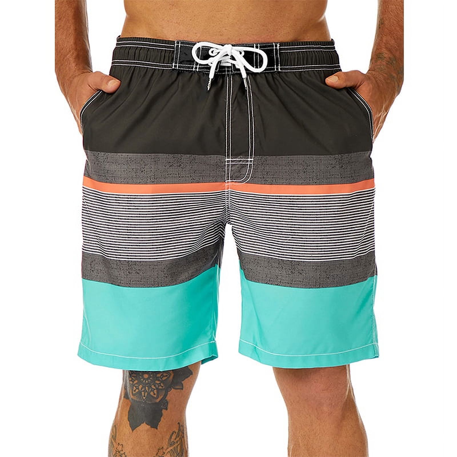 Stripe Graphic Board Shorts 3D Printed Casual Beach Shorts Swimsuit ...