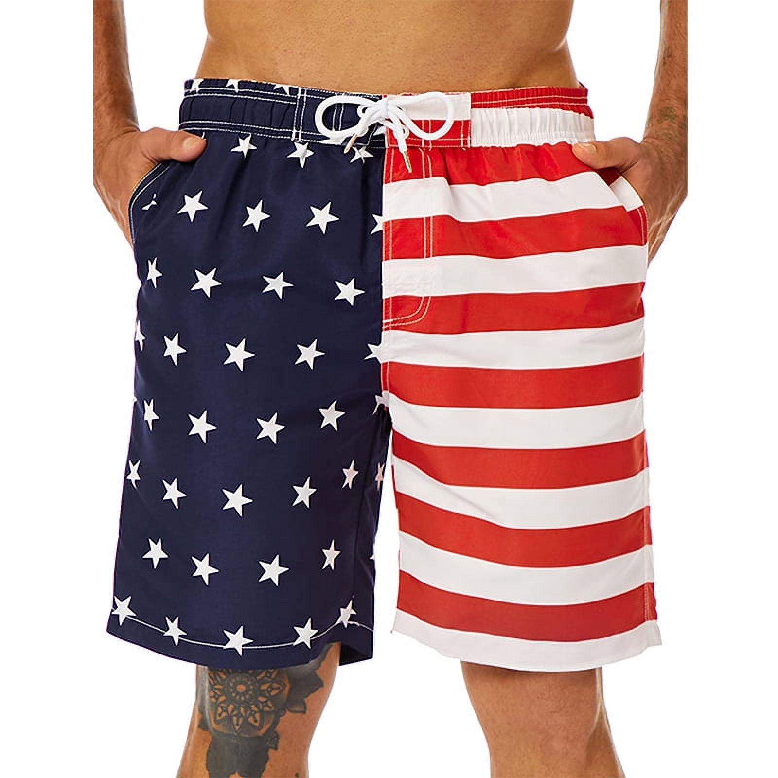 Stripe Graphic Board Shorts 3D Printed Casual Beach Shorts Swimsuit ...